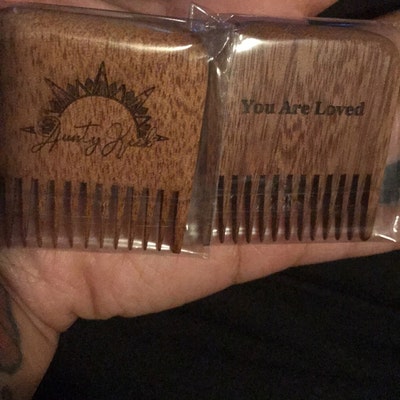 Customize Logo-handmade Red Wood Combs Mini Square Combs Beard Care ...