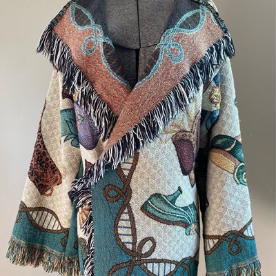 Pattern: Turn A Woven Throw Blanket Into a Coat - Etsy
