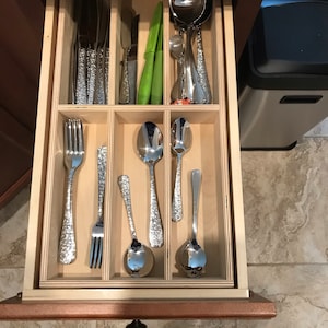 Up to 12 Inches Wide Drawer Insert, Custom Drawer Organizer, Wood ...