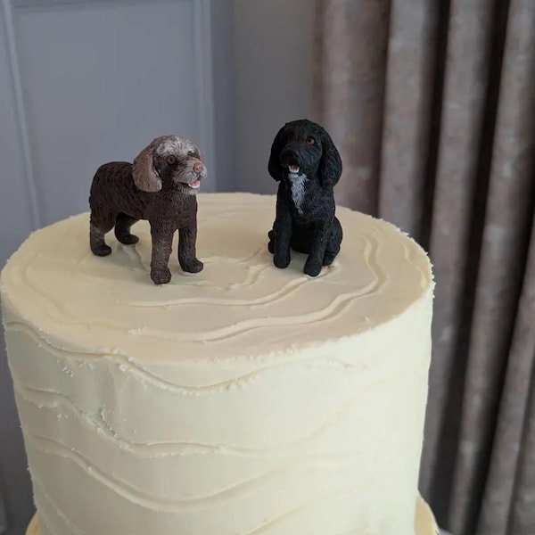 Custom Dog Wedding Cake Topper, Handmade Polymer Clay Pet Figurine ...