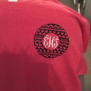 Bulldog Aztec Monogram Frame Digital Design - Etsy