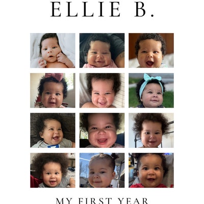 Printable Baby's First Year Photo Poster Template, Minimalist 1st ...
