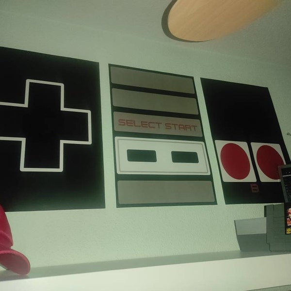 Controller Poster Set | NES Inspired, Printable 3 Piece | Game Room ...