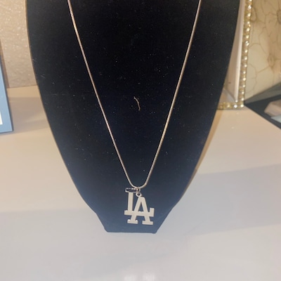 LA Logo Pendant Necklace Chain, LA Logo Jewelery,los Angeles Dodgers ...