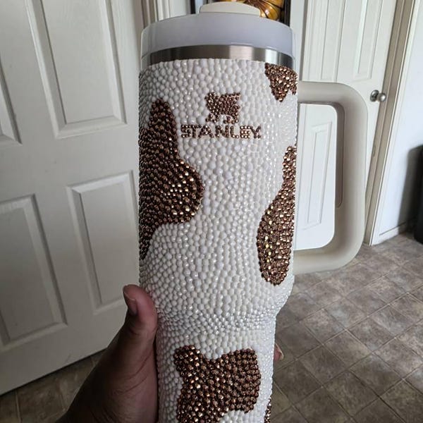 Cow Print Bedazzled Stanley - Etsy