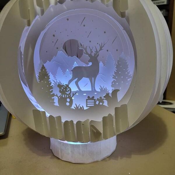 Pack 4 Deer Sphere Popup Paper Cut Template - Merry Christmas Sphere ...