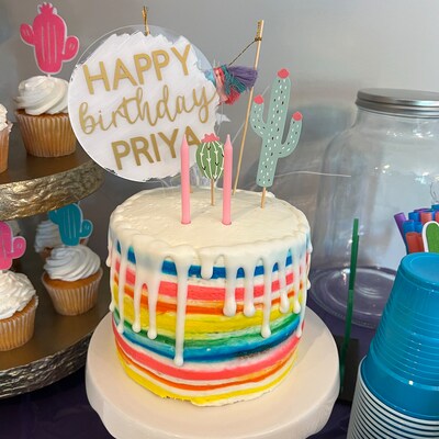 Birthday Cake Topper Happy Birthday Cake Sign Personalized - Etsy