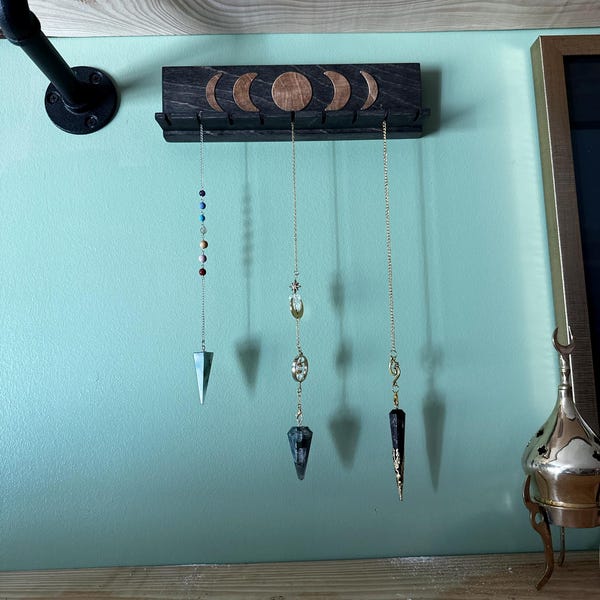 Pendulum Display Stand, Pendulum Holder With Moon Phases Engrave ...