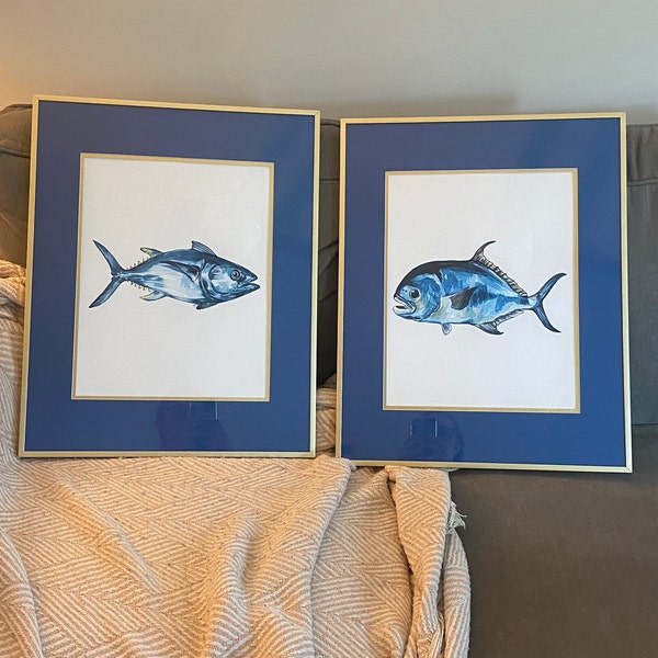 Permit and Tuna Fish Watercolor Prints Set of 2 - Etsy