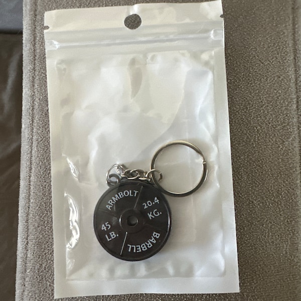 METAL Barbell Plate Keychain for Weightlifting, Gym, and Fitness Lovers ...