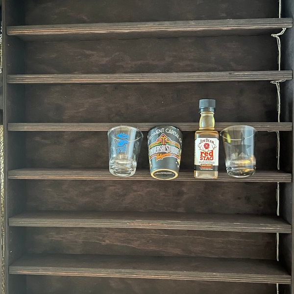 Shot Glass Display Case With Led, Shot Glass Display Shelf, Bar Display ...