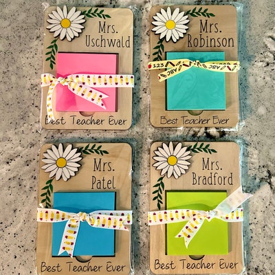 Teacher Sticky Note Holder, Best Teacher Ever, Secretary Gift, - Etsy