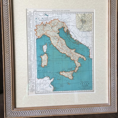 Antique Map of Italy. 1937. Beautiful Historical Print of Sicily ...