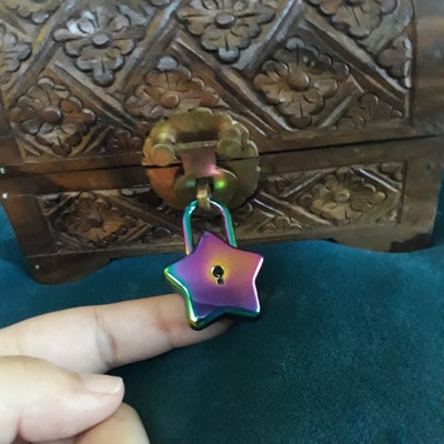 New Rainbow Color Star Shape Padlock,cute Gold Padlock for Decoration ...