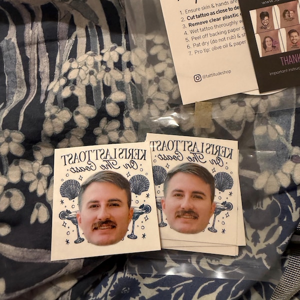 Last Toast on the Coast Bachelorette Party Favors Custom Face Tattoos ...