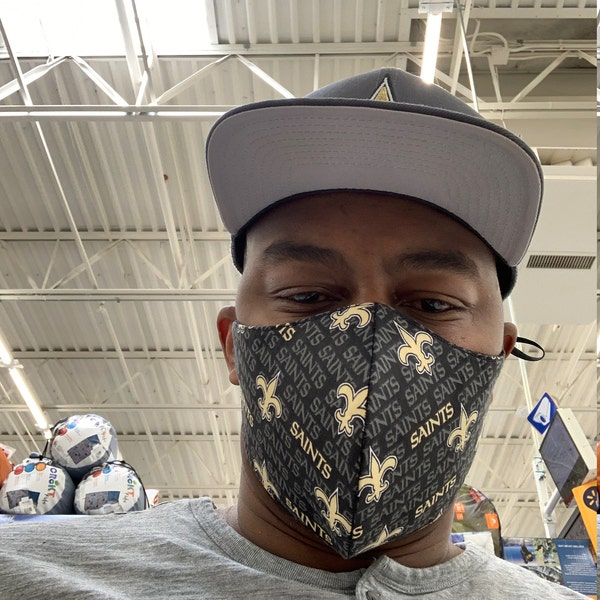 New Orleans Saints Face Mask Double Layer Cotton Washable Breathable ...