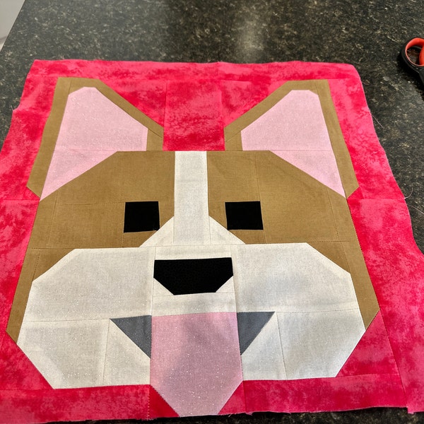 Corgi Quilt Block Pattern Dog Puppy PDF- Instructions for 6 Inch, 12 ...