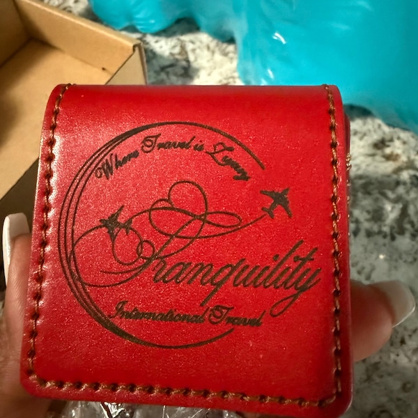 Personalized Leather Square Business Card Holder 2.5x2.5 in Custom ...