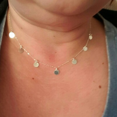 Coin Necklace, Gold Disc Necklace, 14k Gold Fill Coin Necklace, Coin ...