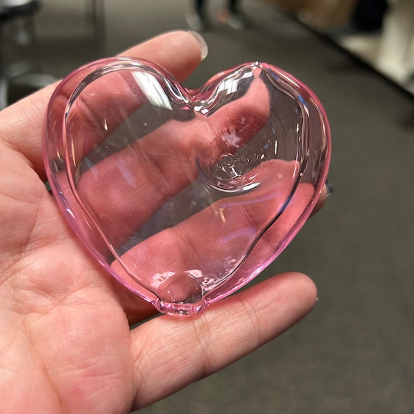 Glass Heart Pipe Girly Pipe Love Girls Gift Unique Pipe Hand Pipe Bowl ...