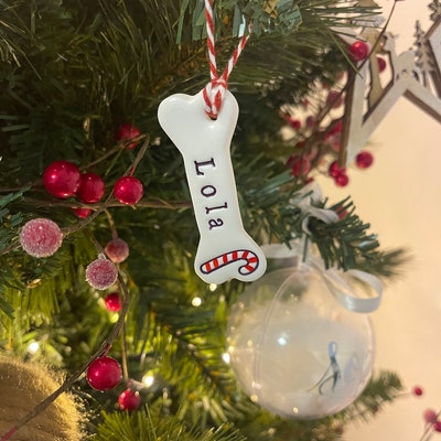 Dog Bone Personalised Clay Decorations Pets Personalised - Etsy