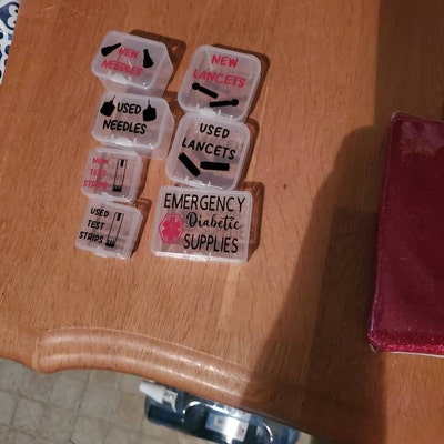Small Diabetic Supply Storage Containers for Lancets, Needles, Test ...