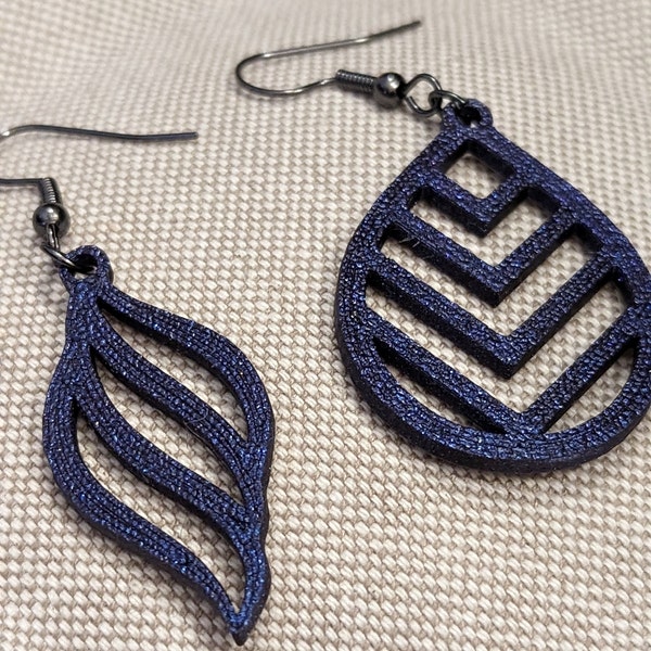10 Earring Pairs STL 3D Printing Files, Printable 3D Dangle Earrings ...