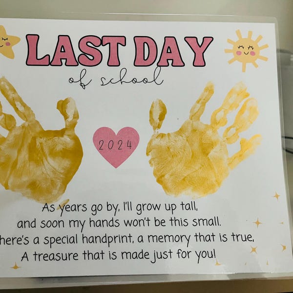 Last Day of School Handprint Craft Printable | Graduation Craft ...