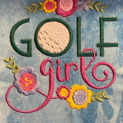 Golf Girl Machine Embroidery Design 4x4 5x7 6x10 8x8 Sizes Golf ...