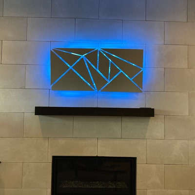 Metal Wall Art Lighted Wall Art Metal Wall Sculpture Modern Wall Art ...