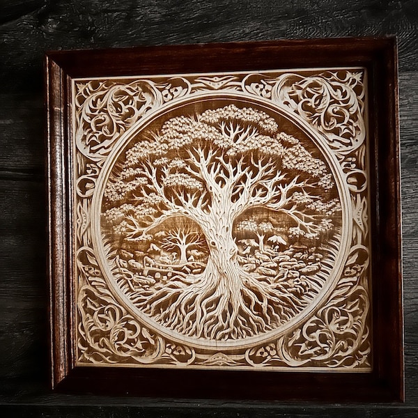 Laser Cut Tree of Life PNG: 3D Illusion Engraving File - Etsy