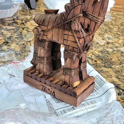 Wooden Vintage Troia Horse, Troy Horse Figurine, Trojan Horse, Ancient ...