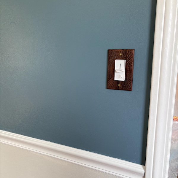 Customizable Walnut Light Switch Plate Cover for Wall Art Natural Wood ...