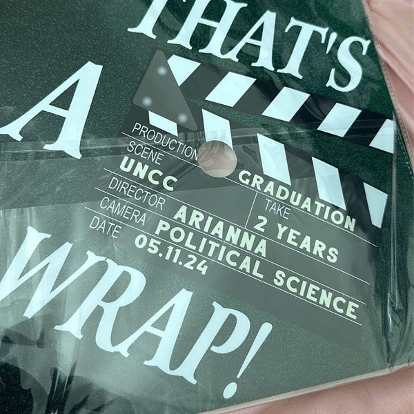 Personalized Film Student Graduation Cap Topper, Funny Grad Cap Topper ...