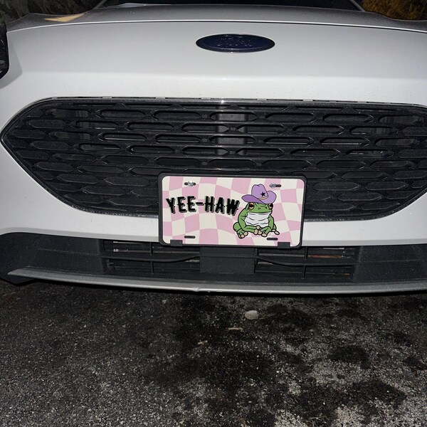 Cowboy Frog Front License Plate - Country Frog Truck Tag - Cute Purple ...