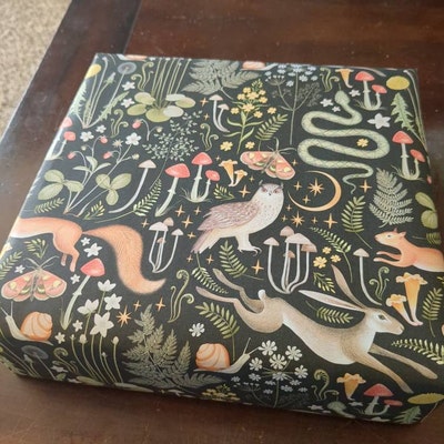 Moth Wrapping Paper Black Dark Academia Enchanted Forest Gift Wrapping ...