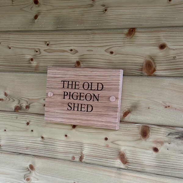 OAK Hanging Sign Personalised Solid Oak Swing Sign Custom Size Hanging ...