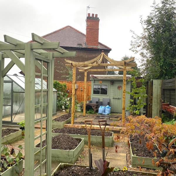 Exterior Garden Timber Steps, Pressure Treated, Outside Stairs ...