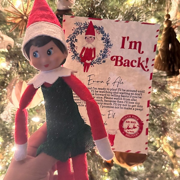 Elf I'm Back Letter From Elf, Elf Arrival Letter Boy and Girl Elf ...