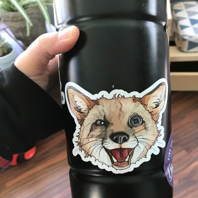 Button Eyed Fig the Fox Weather Proof Sticker - Etsy