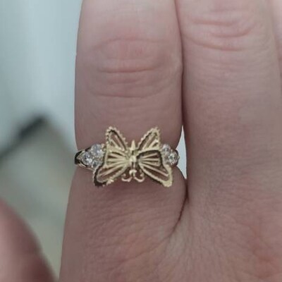 10k Solid Gold Personalized Custom Name Two Double Finger Nugget Ring ...