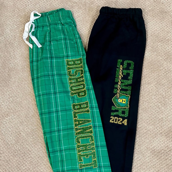 Personalized Sport or Team Flannel Plaid PJ Pants. Customize With Your ...