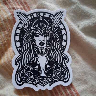 Viking Freja Sticker Nordic Freya Goddess Cats freyja Pagan Norse ...
