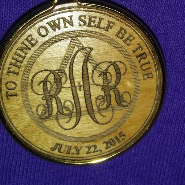 AA Monogram Medallion Necklace, Alcoholics Anonymous 12 Step Jewelry ...