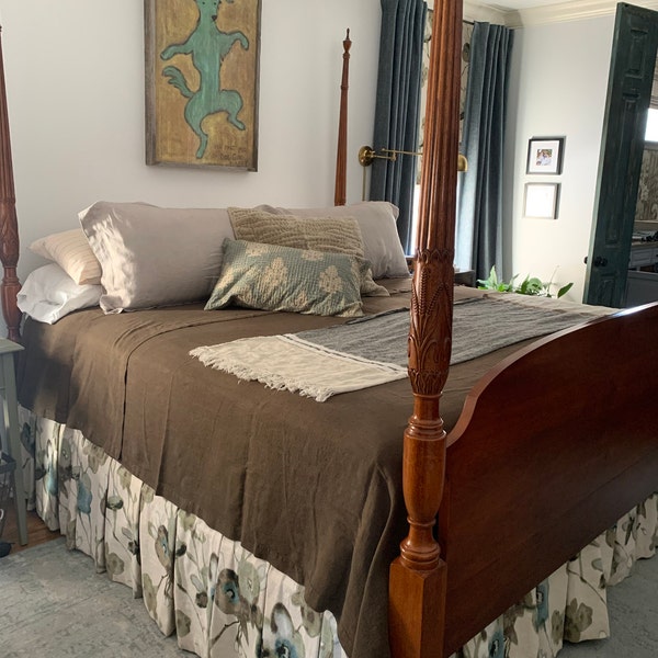 Luxurious Natural Undyed Linen Flat Sheet. Natural Flax Colour. Pure ...