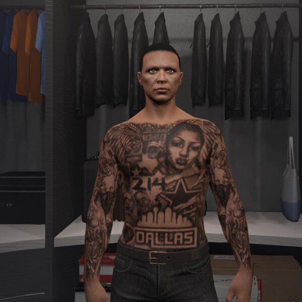 Female | Green Skulls | Color | Tattoo | Fivem | GTA | Skin | Ped ...