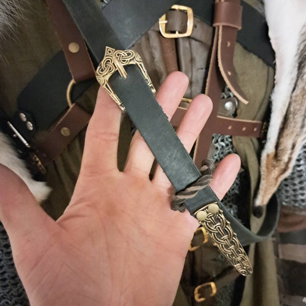 Leather Sword Holder, Hanger, Frog, Strap Set Medieval Renaissance - /F ...