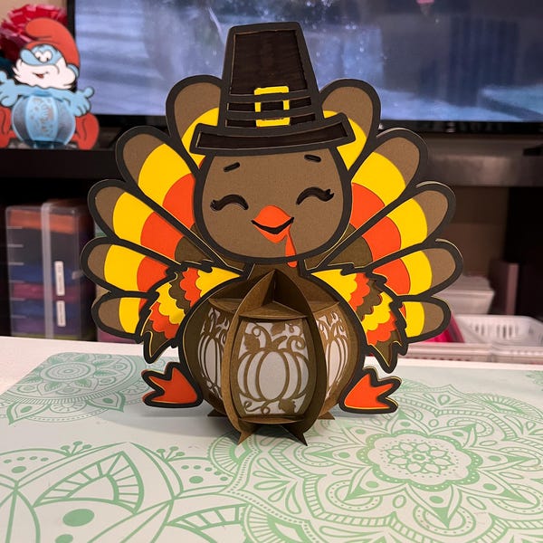 Cute Turkey Lantern Svg, Thanksgiving Lantern Svg, Thanksgiving Light ...