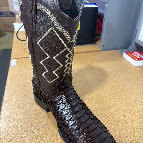 Western-style Leather Beaded Belt, Tooled Design - Etsy