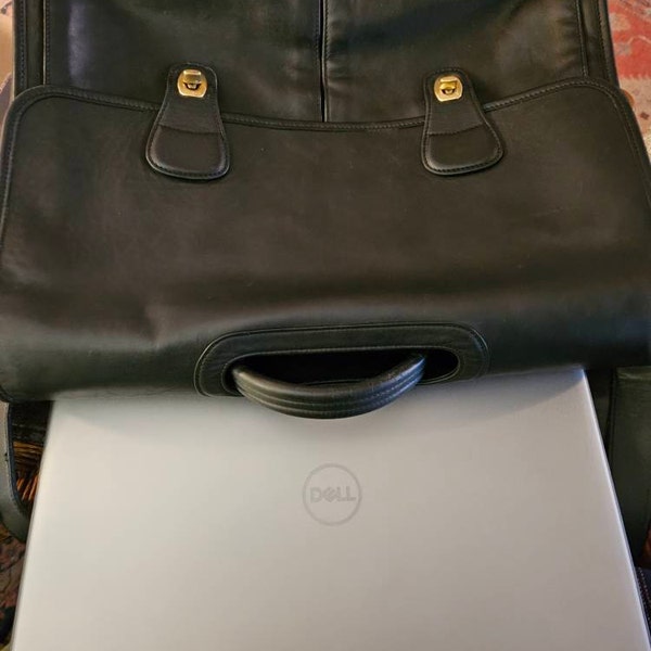 Vintage Coach Black Leather Slim Buckle Crossbody Hippie Flap Bag Style ...